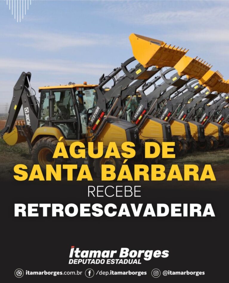 Águas de Santa Bárbara Recebe Retroescavadeira - Itamar Borges ...